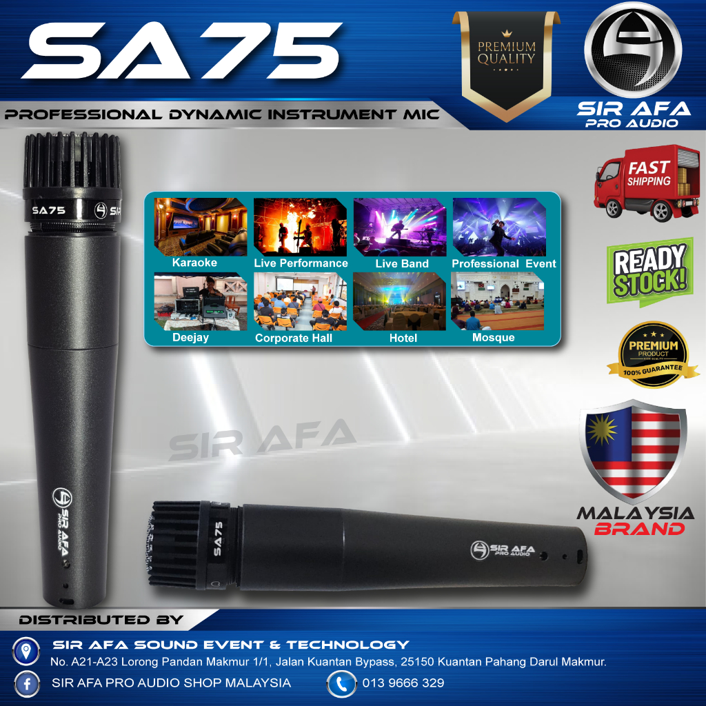 SIR AFA SA75 Dynamic Instrument Microphone FREE CABLE | Shopee Malaysia