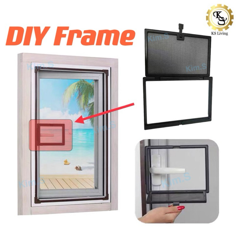 Kim.S DIY Frame Mosquito Netting Black Frame Mosquito Netting ...
