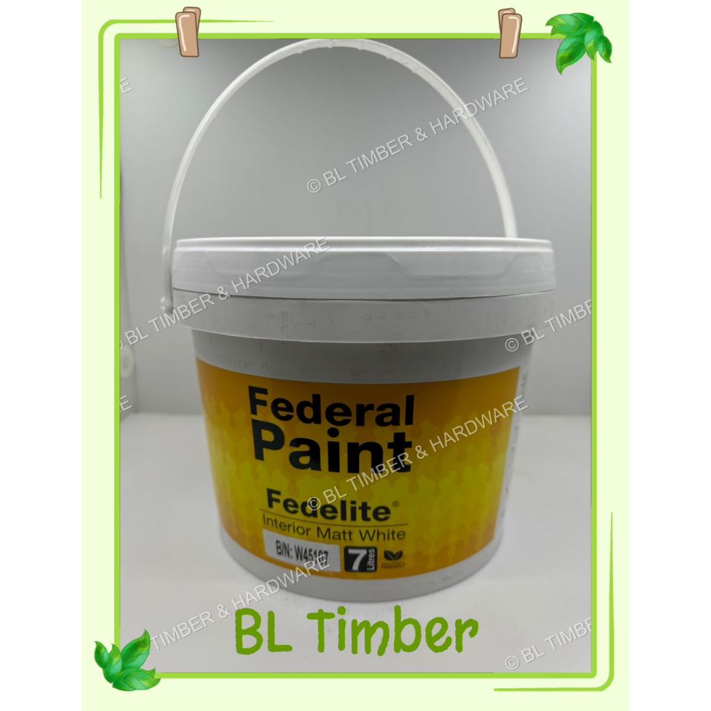 7Litre Federal Paint Fedelite White Emulsion 7L Wall | Ceiling Paint ...