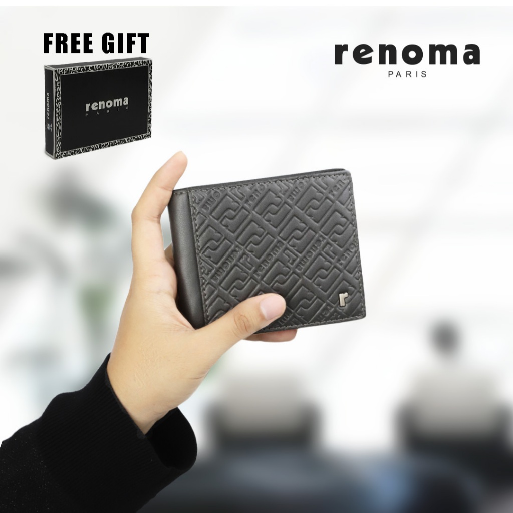 1523 Renoma Paris Grey Synthetic Leather Wallet Dompet Lelaki | Shopee ...