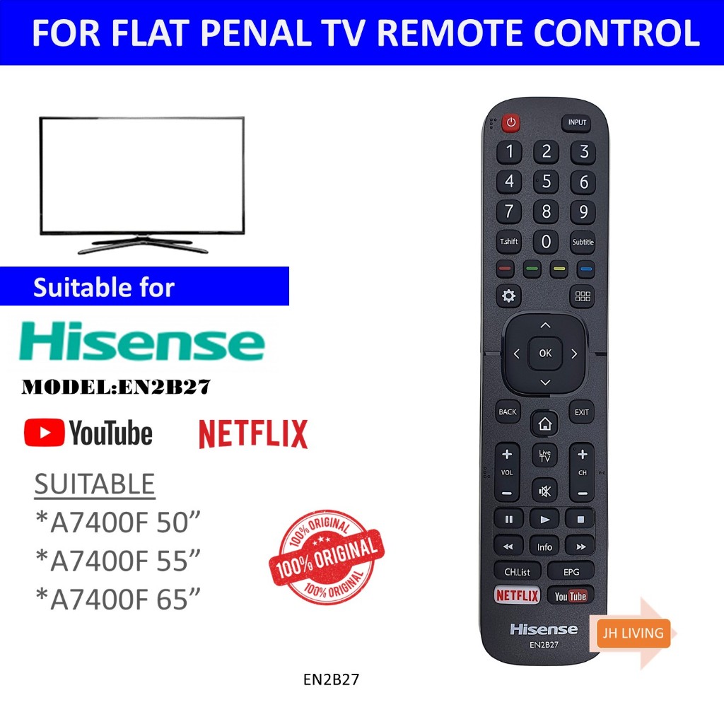 (Original)Hisense Flat Panel LED Smart TV Remote Control Netflix ...