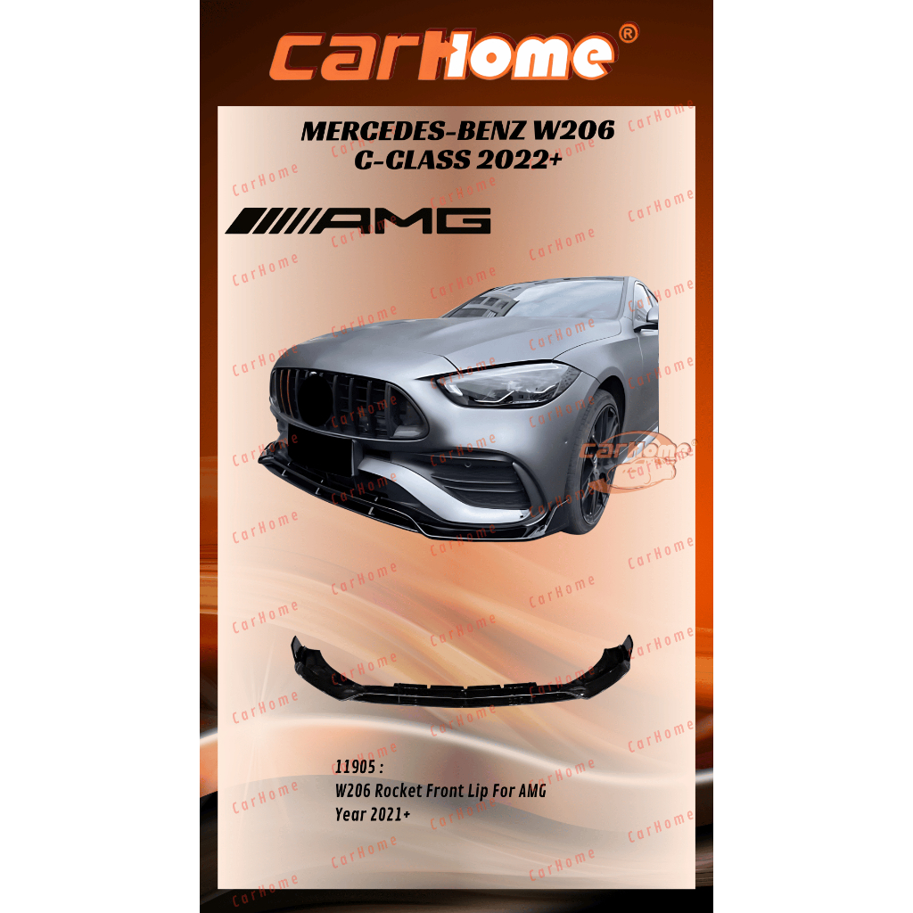 Mercedes-Benz W206 C Class ROCKET FRONT LIP FOR AMG 2021+ | Shopee Malaysia