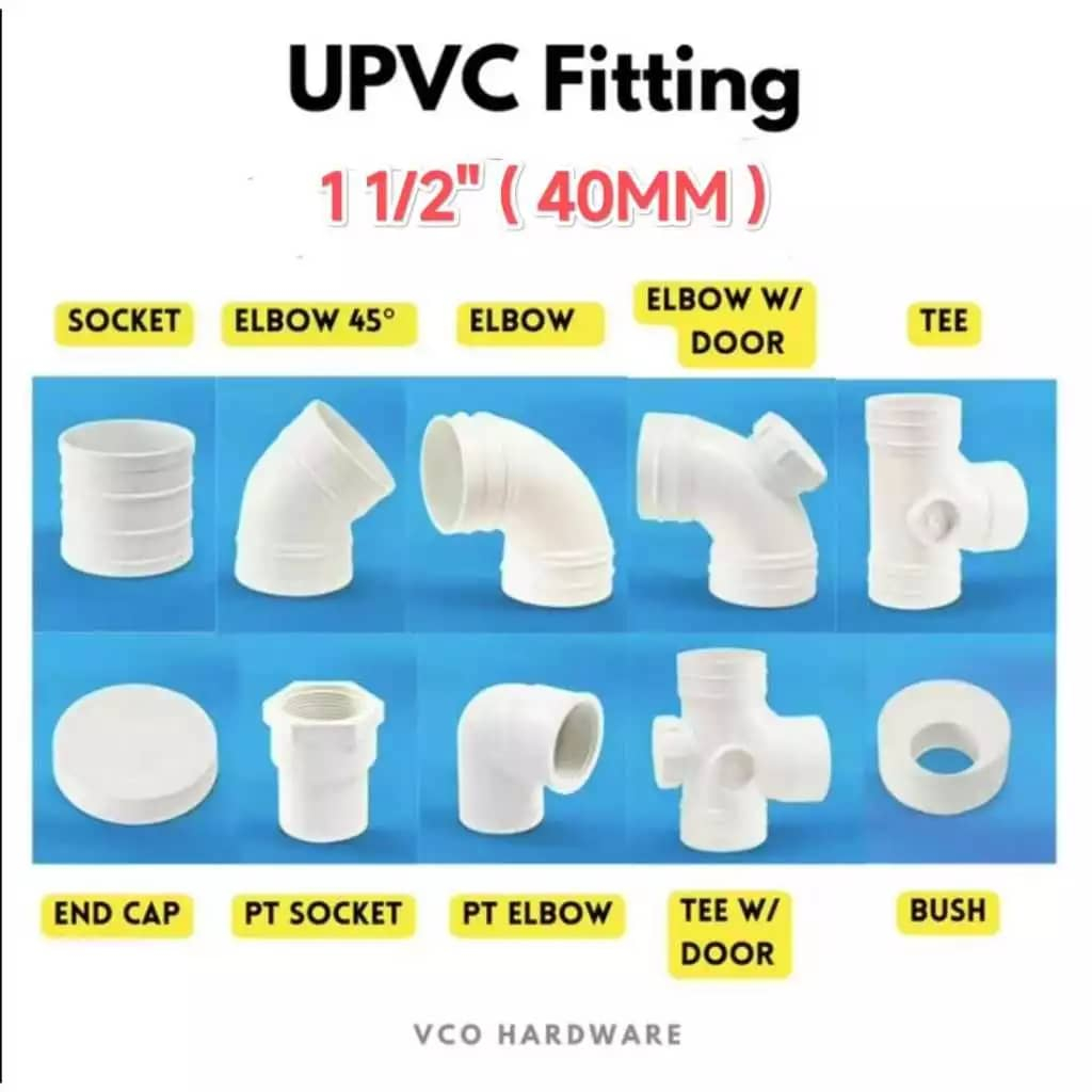 UPVC Pipe Fittings White 40mm 1 1/2" UPVC Pipe Connector UPVC Elbow ...