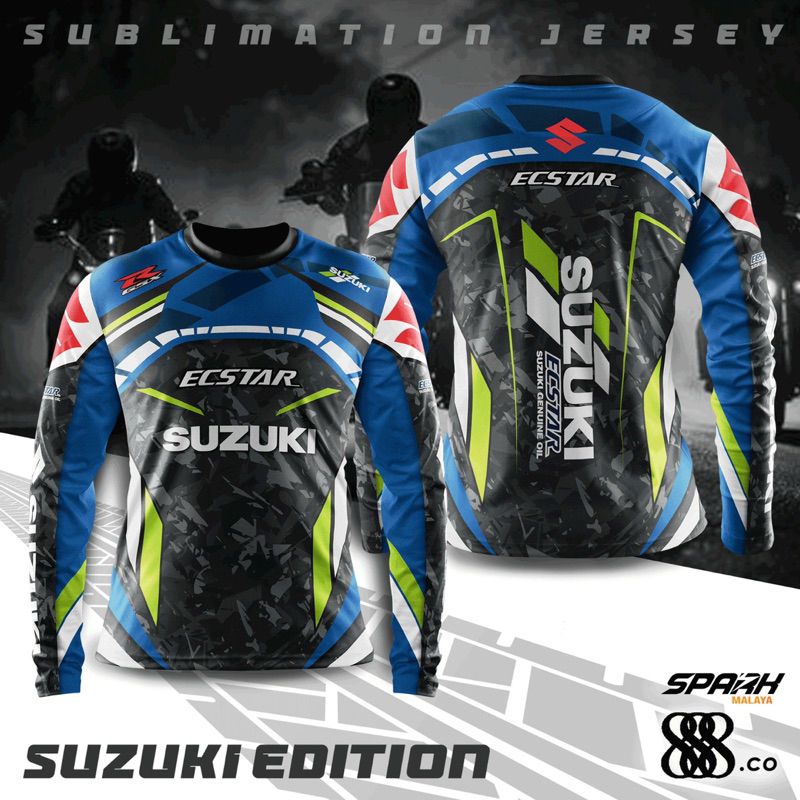 BAJU MOTOR SUZUKI LONG SLEEVE FULL SUBLIMATION READY STOCK | Shopee ...