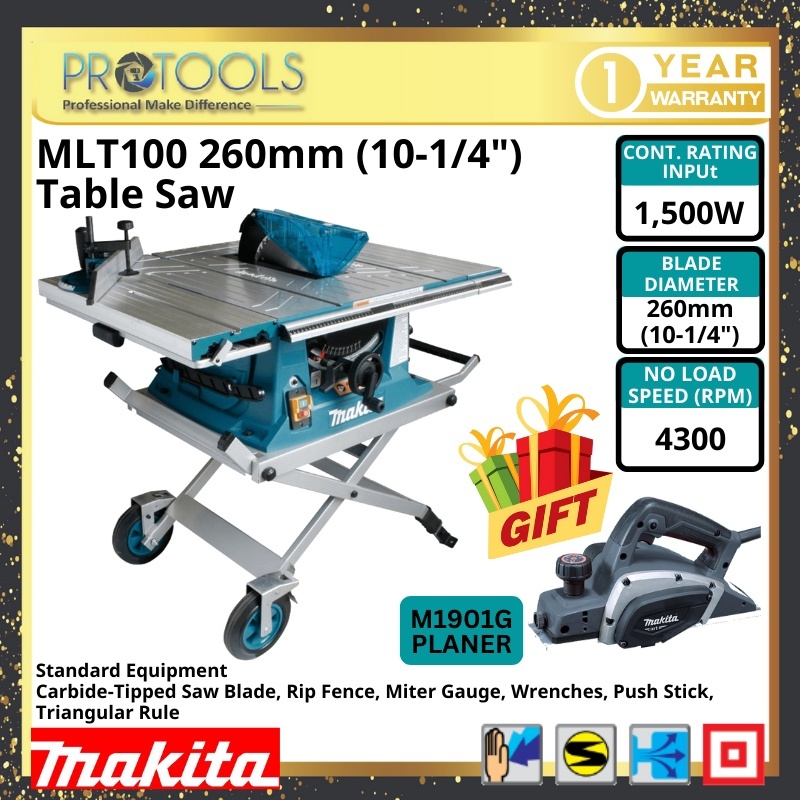 MAKITA MLT100 TABLE SAW 10" (25MM) 1500W COME WITH WST03 (MLT100 ...