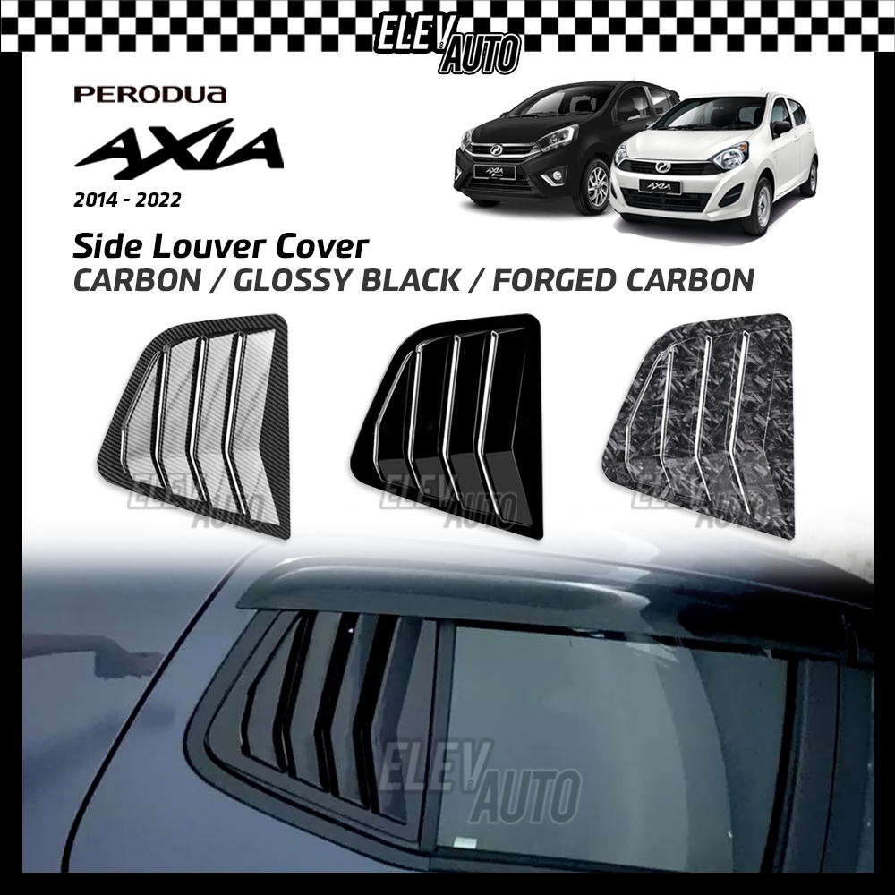 Perodua Axia 2014-2022 CARBON FIBER BLACK Side Louver Cover Triangle ...