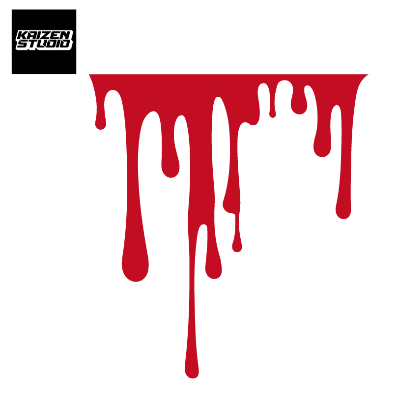 KAIZEN STUDIO Blood Spill Darah Car Mirror Lamp Sticker Decal Vinyl ...