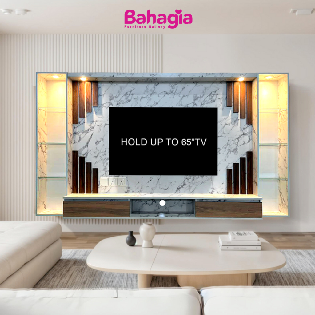 Free Install Bahagia Mina TV Cabinet 8ft ~ Hanging Cabinet ~ Almari TV ...