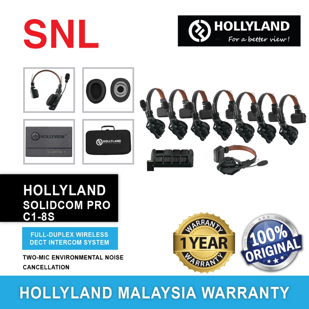 Hollyland Solidcom C1 Pro-8S Full-Duplex ENC Wireless Intercom System ...