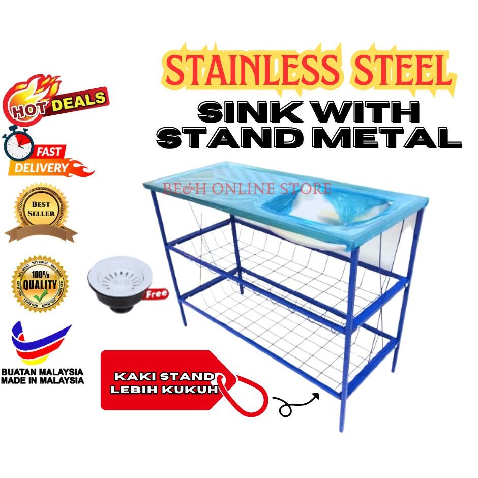 Sinki Dapur Stainless Steel Sink With Sink Stand Complete Set Sinki ...