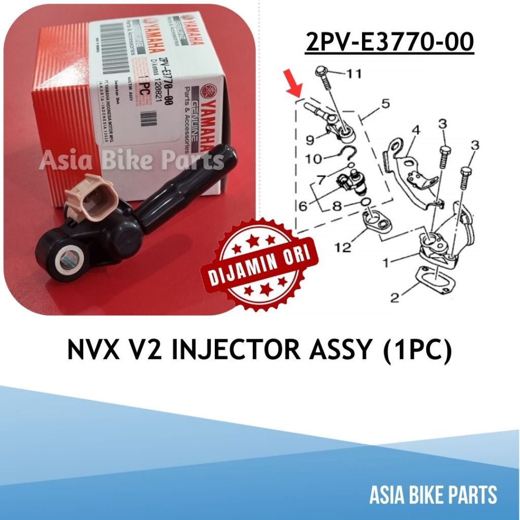 Yamaha Original NVX V2 Injector Assy - 2PV-E3770-00 / 2PV-E3761-00 ...