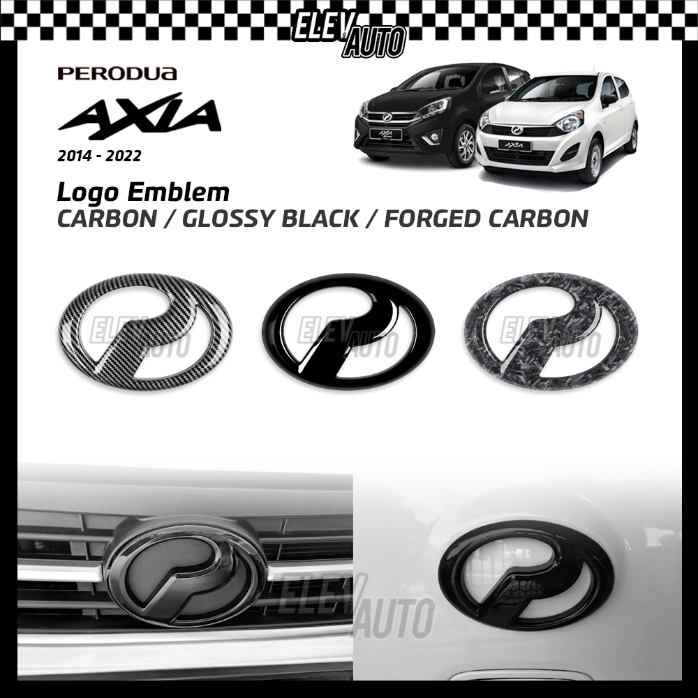 Perodua Axia 2014-2022 CARBON BLACK 3D Logo Emblem Trim Front Rear ...