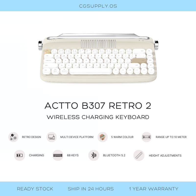 Actto B307 Retro 2 Wireless Charging Keyboard | Shopee Malaysia
