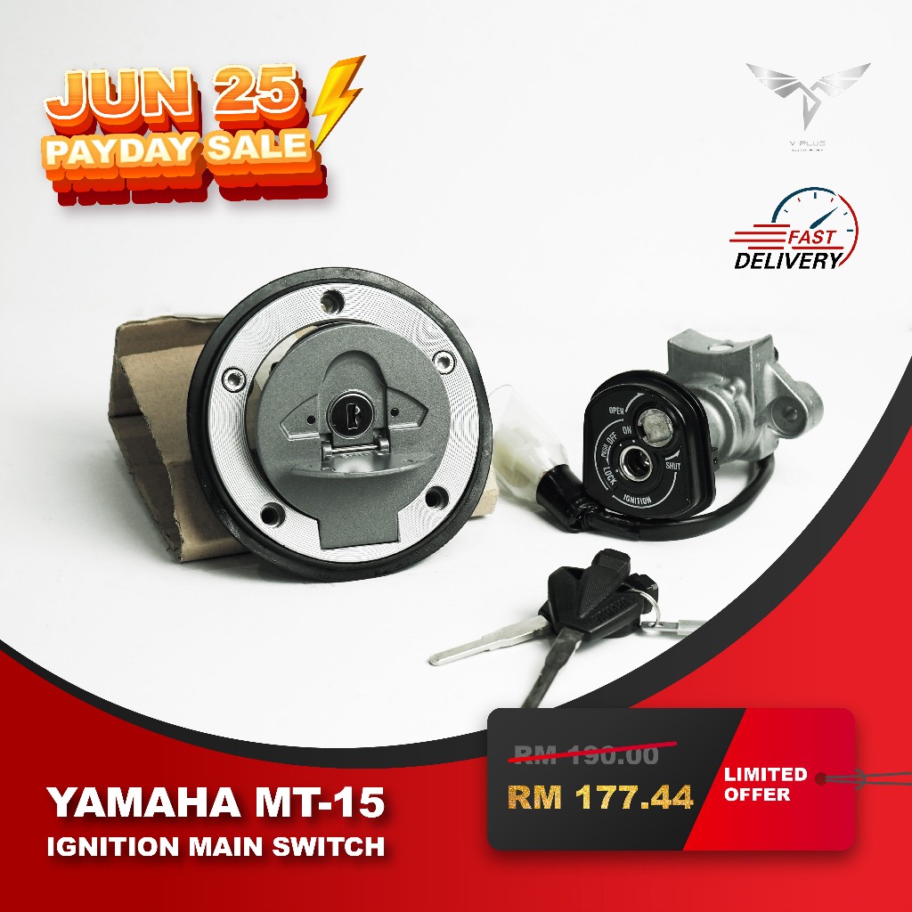 ORIGINAL YAMAHA MT15 MAIN SWITCH SET IGNITION SWITCH STEERING LOCK KEY ...