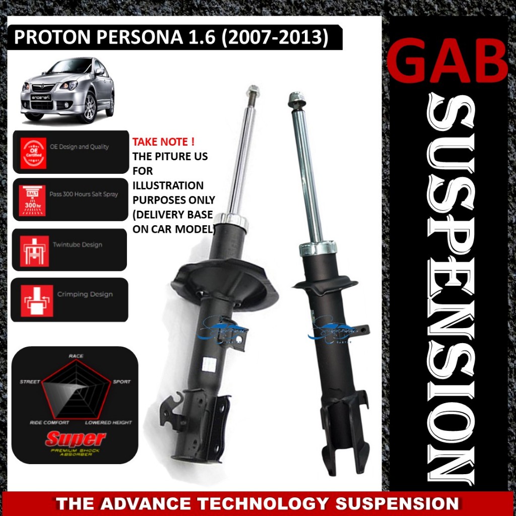 ORIGINAL SET GAB SUPER FRONT ABSORBER / REAR ABSORBER - PROTON PERSONA ...