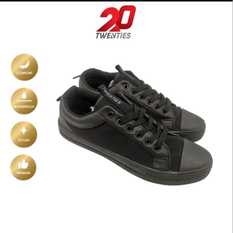 Twenties Black School Shoe S210/Extra comfort insole/Mesh upper ...