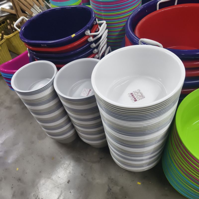 ROOMY ROUND BASIN / BESEN PLASTIK / PLASTIC BASIN / BESEN BULAT / WATER ...