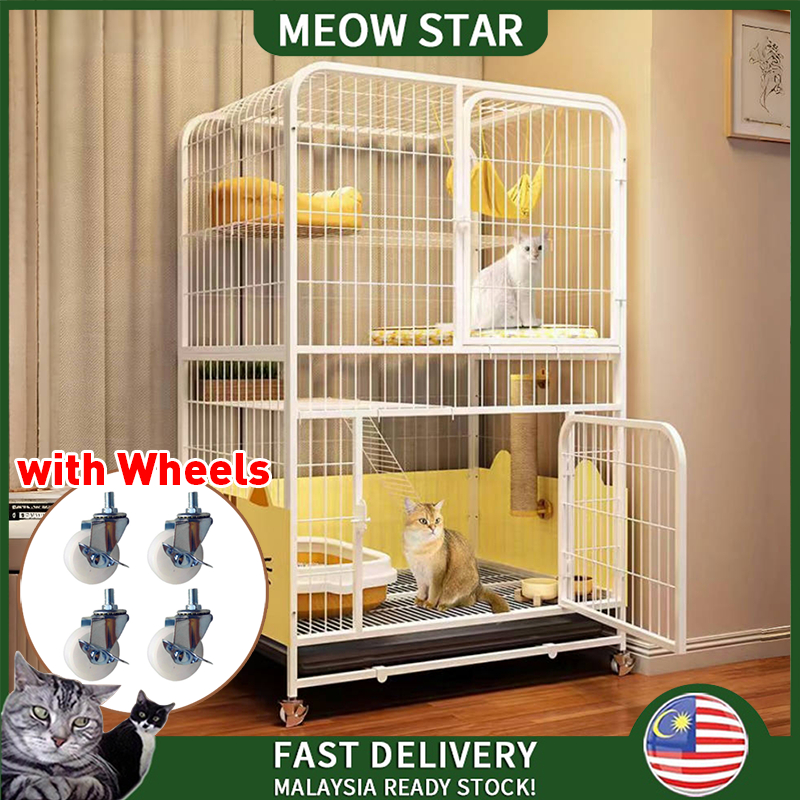 Premium Large Cat Cage Sangkar Kucing Besar Cat House 4 Tingkat 2 Level ...
