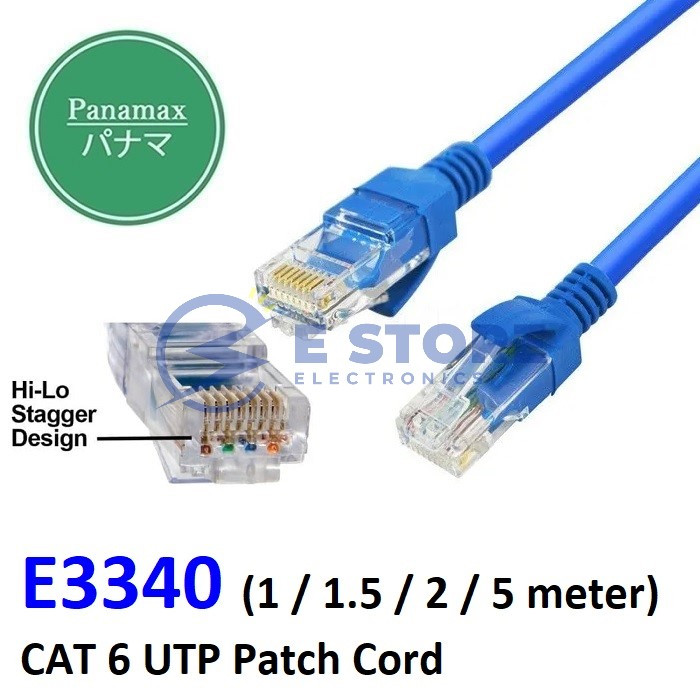 Panamax E3340 Premium Grade CAT6 1/1.5/2/3/5 meter Ethernet UTP Lan ...