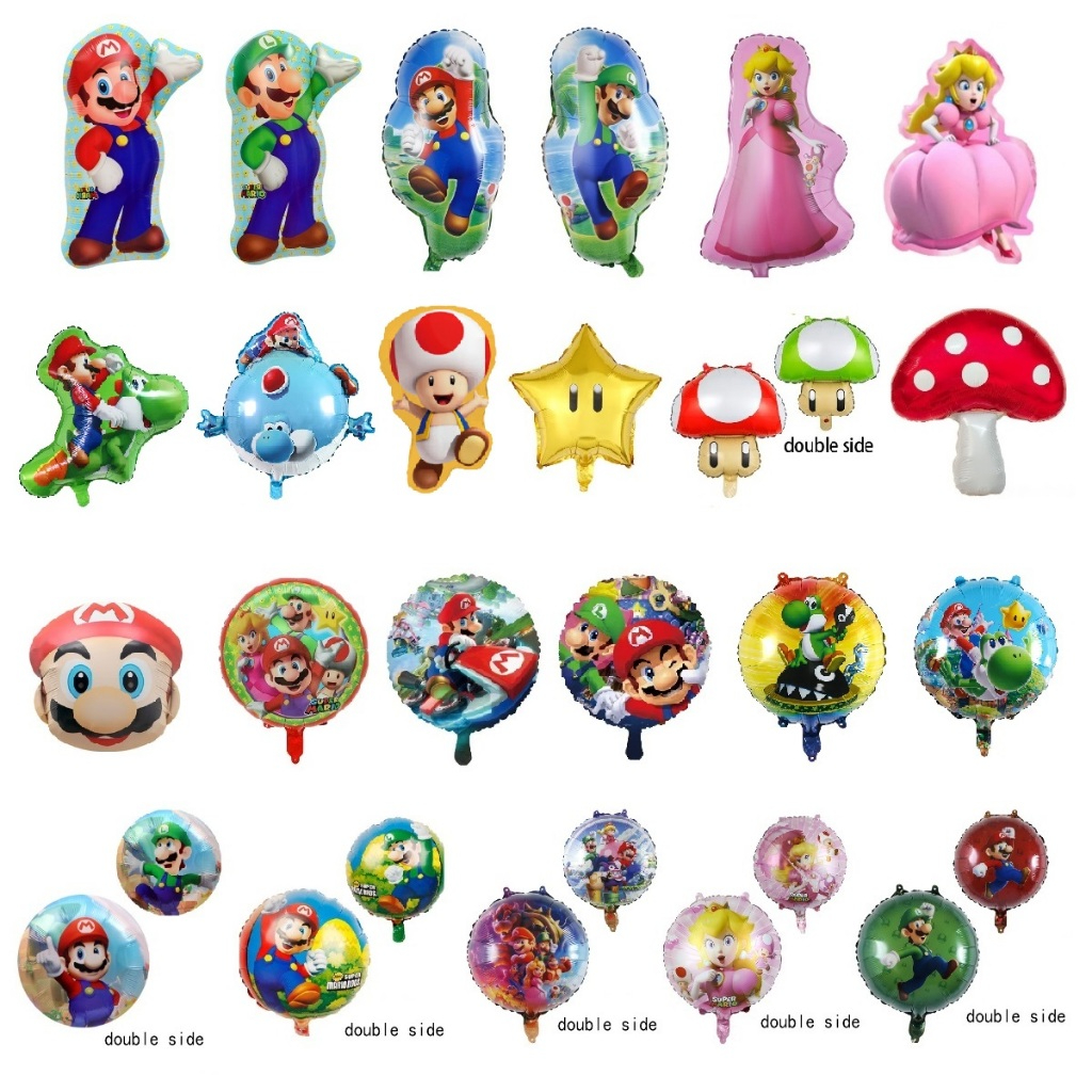 [Ready Stock] Super Mario Themed Foil Balloon Luigi Princess Peaches ...