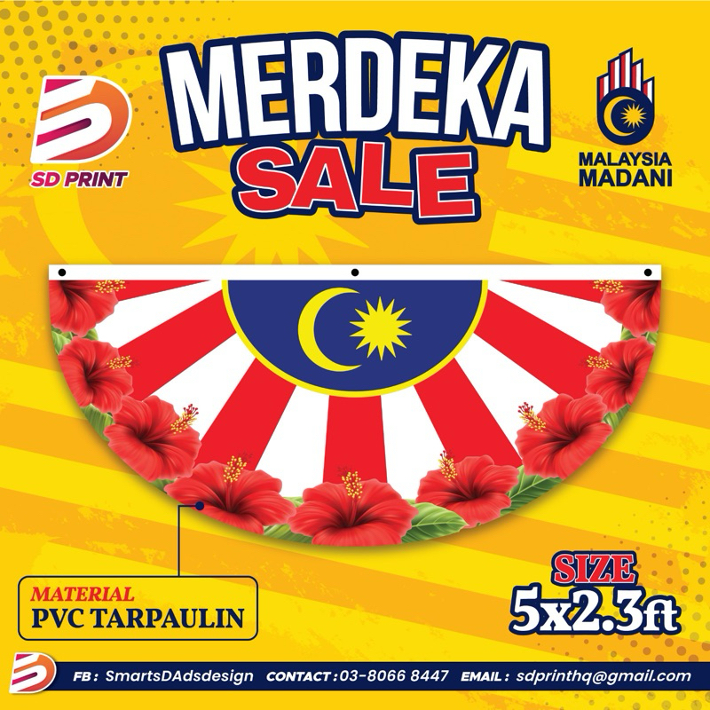 Bendera besar Semarak Hari Merdeka Saiz Besar 5x2.3feet | Shopee Malaysia