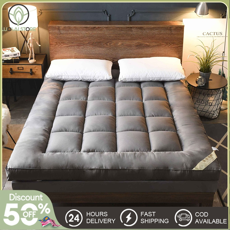 LUOLAI 🔥Thicker Tatami Mattress Topper Single/Queen/King Feather Velvet ...