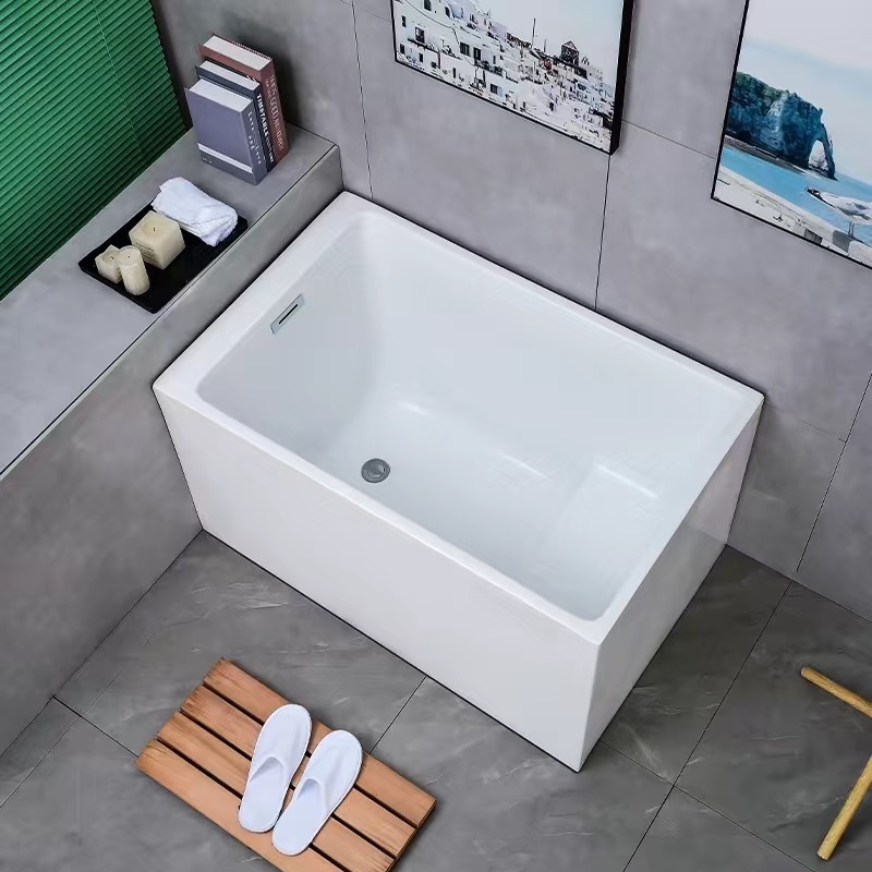 Bathtub small household acrylic bathtub Japanese deep soaking bathtub ...