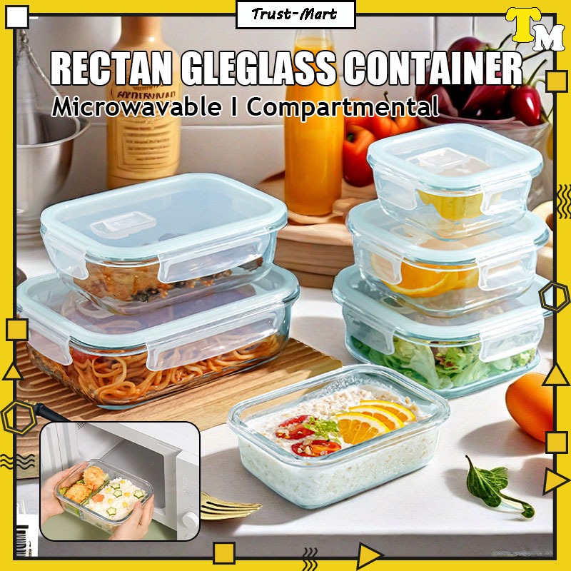 Airtight Bento Lunch Box Borosilicate Glass Container Resistant Glass ...