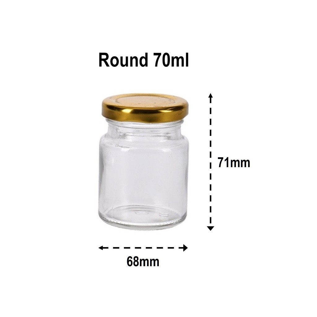 70ml Round Glass Jar Airtight Mini Bottle Wedding Door Gift Travel Kit ...