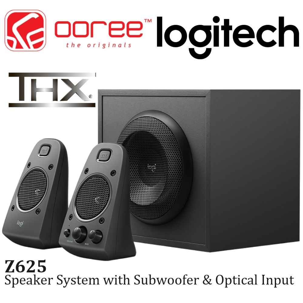 LOGITECH Z625 2.1 COMPUTER GAMING SPEAKER SYSTEM WITH POWERFUL THX CERTIFIED SOUND / OPTICAL ...