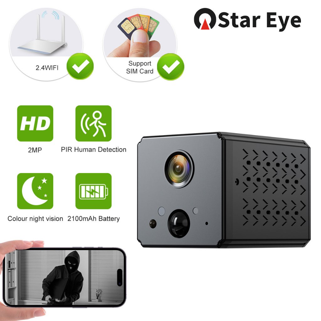 Star Eye Wireless Mini Full-Color Night Vision Camera, Home Security ...