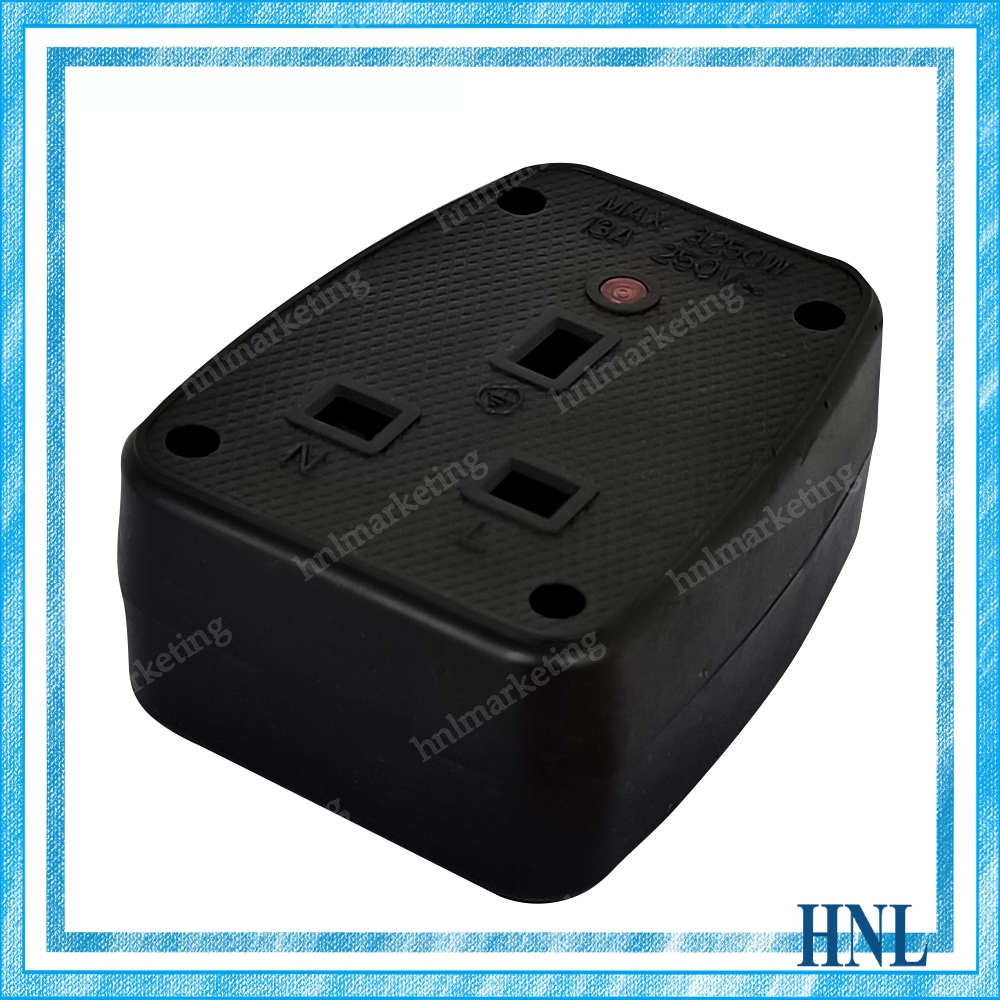 DOUBLE 13A 3PIN SOCKET BLACK RUBBER TYPE ( HEAVY DUTY ) | Shopee Malaysia