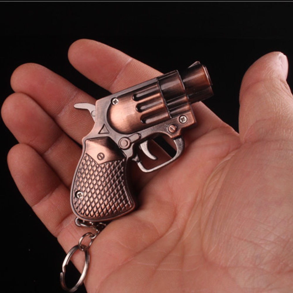 Pemetik Api Pistol Revolver Magnum Gantungan Kunci Gas Butana Api Merah ...