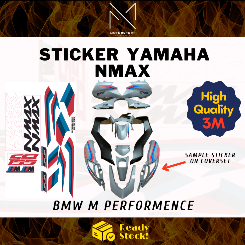 YAMAHA NMAX Sticker Coverset 3M Stripe Sticker BMW M Performence 3M ...