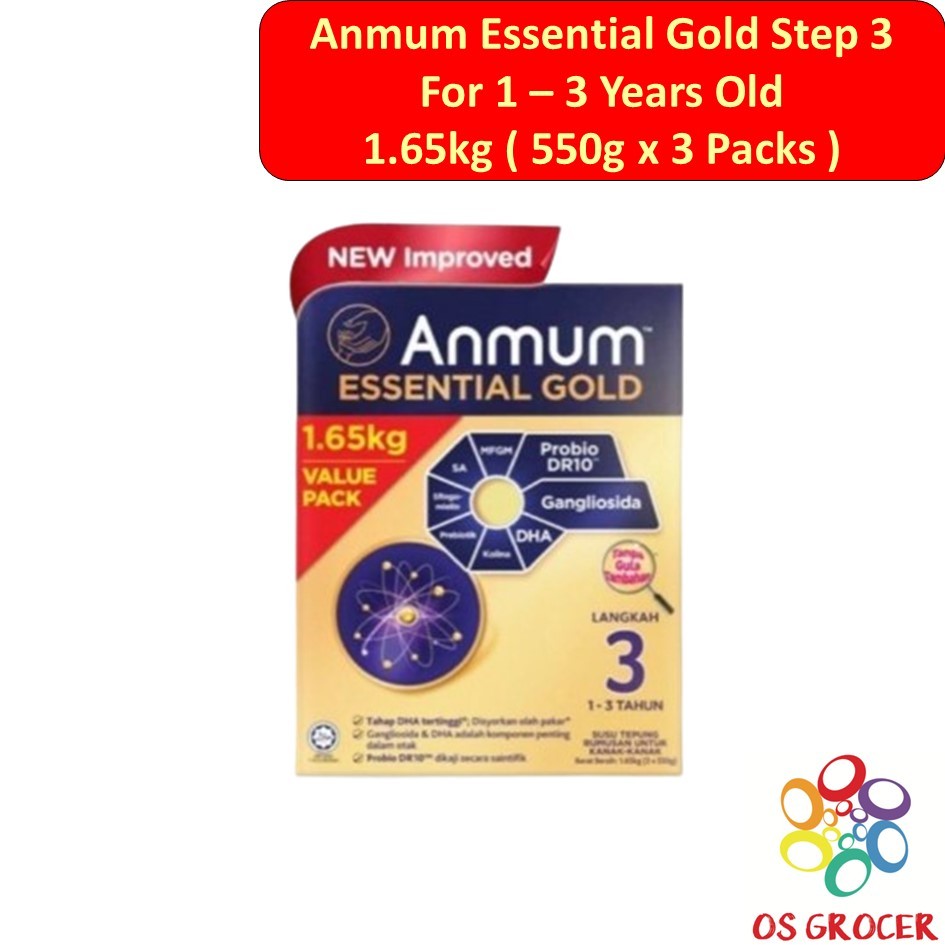 Anmum Essential Gold Step 3 1.65kg ( 550g x 3 Packs ) | Shopee Malaysia