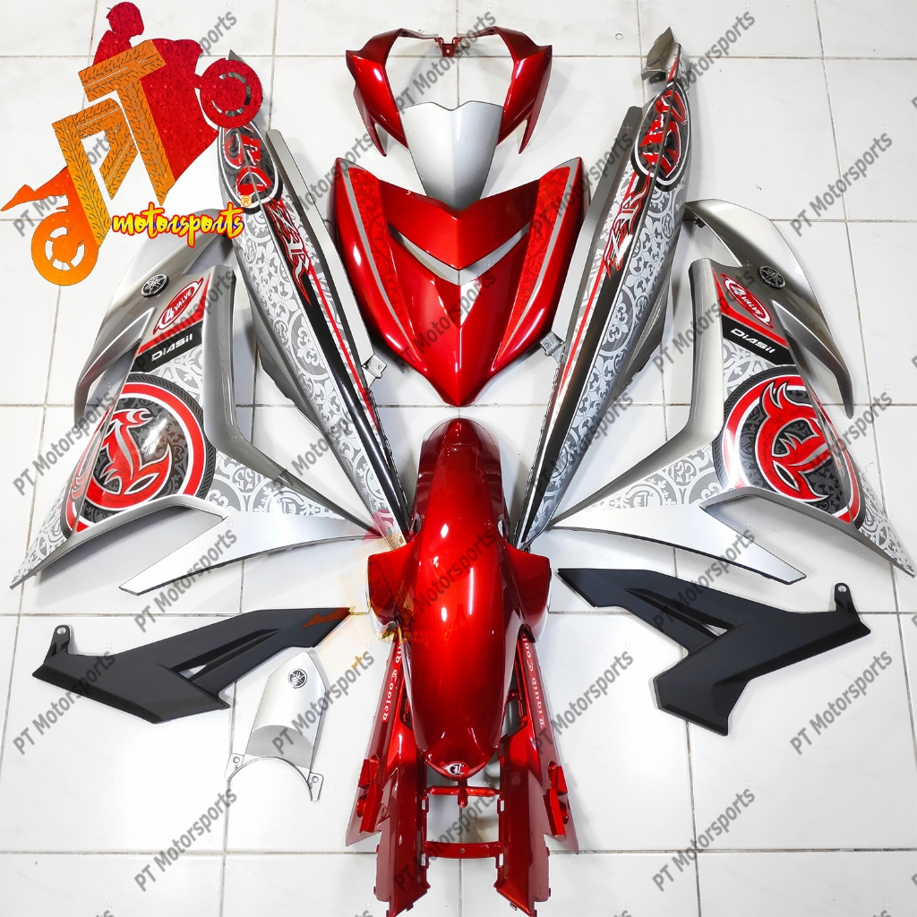 Yamaha Y15 V1 V2 Coverset Bodyset Batik Merah Red Silver HLD | Shopee ...