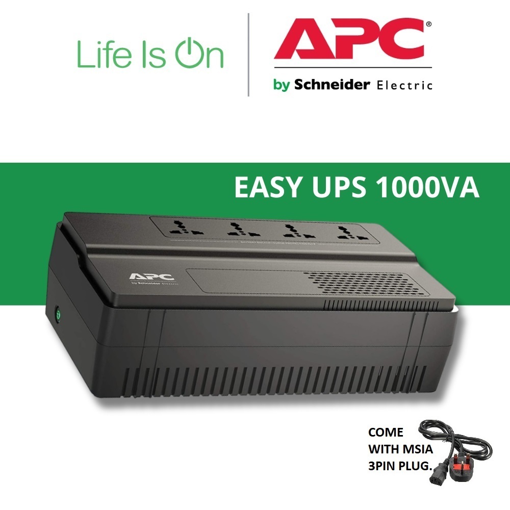 APC 1000VA Easy UPS BV1000I-MSX AVR Backup Battery [NEW] with 3pin MY ...