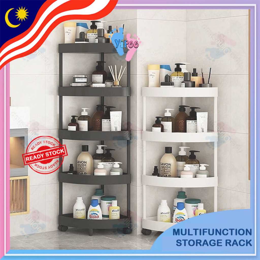 2/3/4/5 Tier Tri-Corner Rack Bathroom Triangular Corner Rack Segi Tiga ...