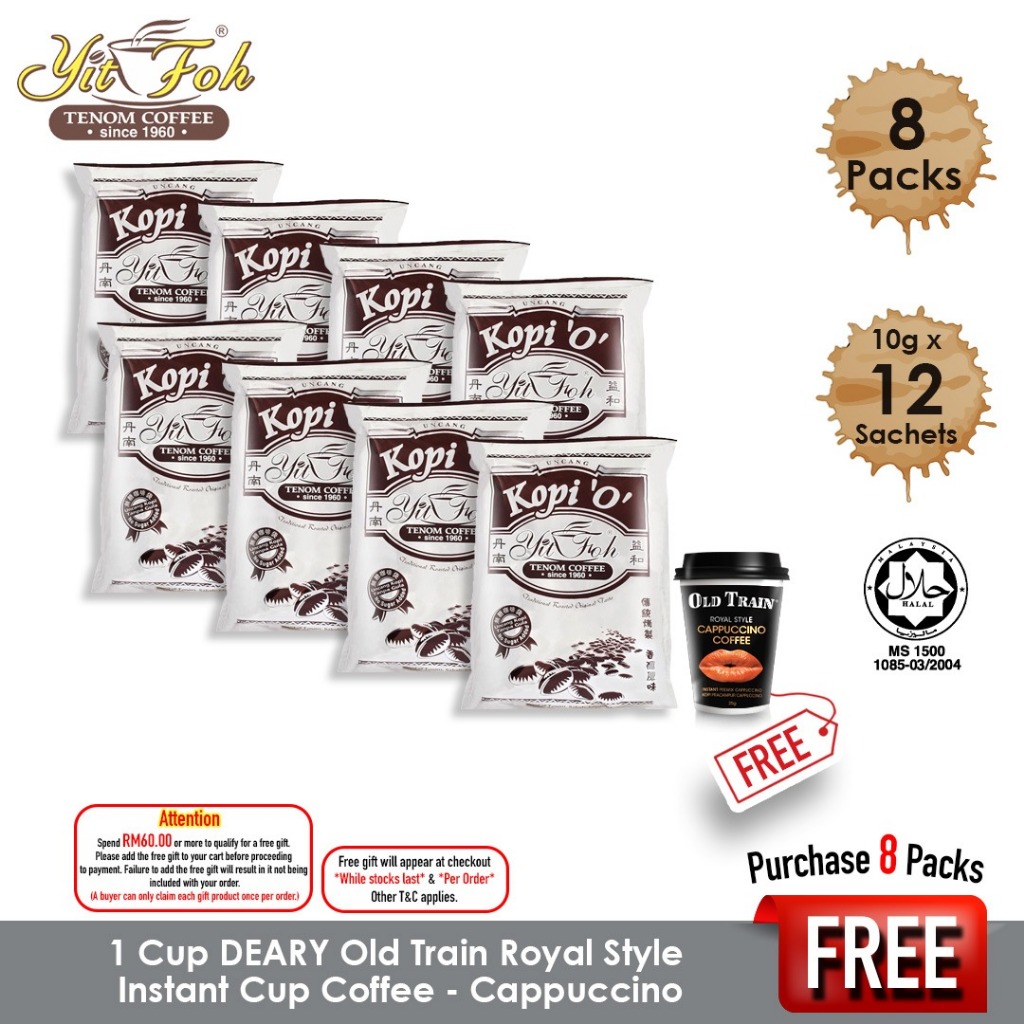 Tenom Yit Foh Coffee Kopi O 沙巴著名咖啡 (Bundle Of 8) [Add-On Instant Royal ...