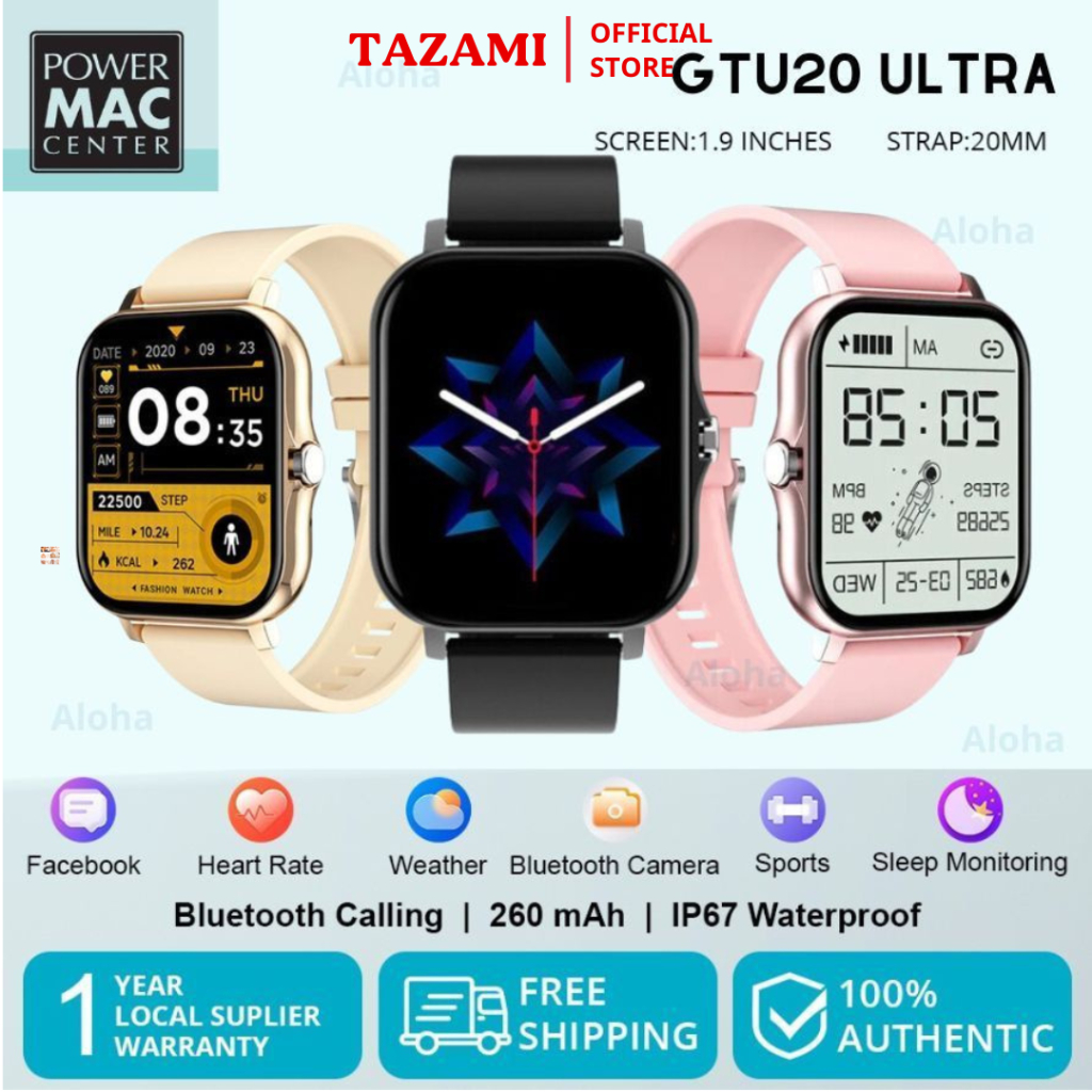 [READY STOCK]GT20 ULTRA SMART WATCH 2024 Waterproof ,Bluetooth 5.2 ...