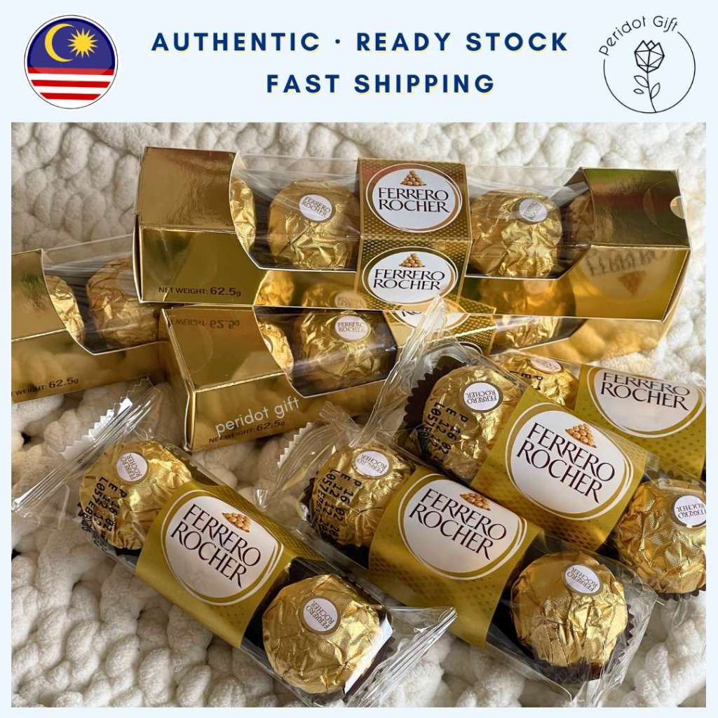 Ferrero Rocher Chocolate Hazelnuts - T3 & T5 - Coklat Halal | Shopee ...