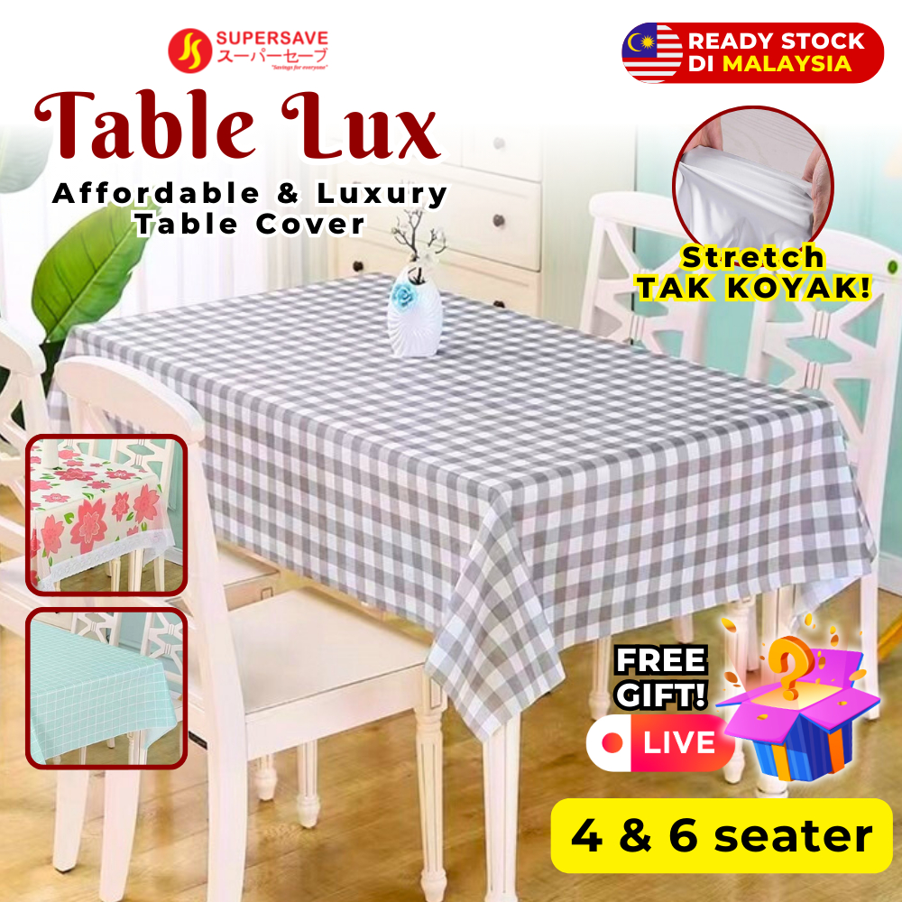 SUPERSAVE PE Table Cover Stretchable Table Cloth Alas Meja Viral Lapik ...