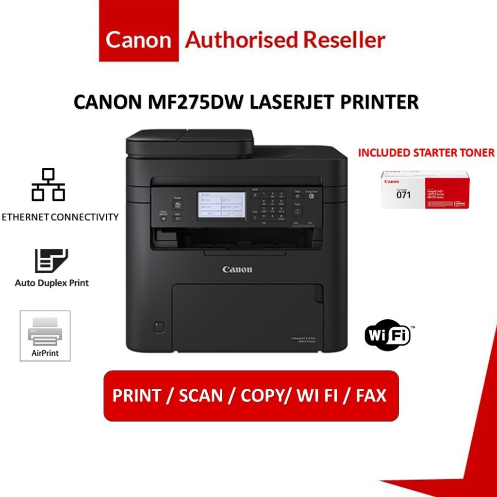 Canon imageCLASS MF275dw 4-in-1 Monochrome Multifunction Printer (Print/Copy/Scan/Fax/Auto ...