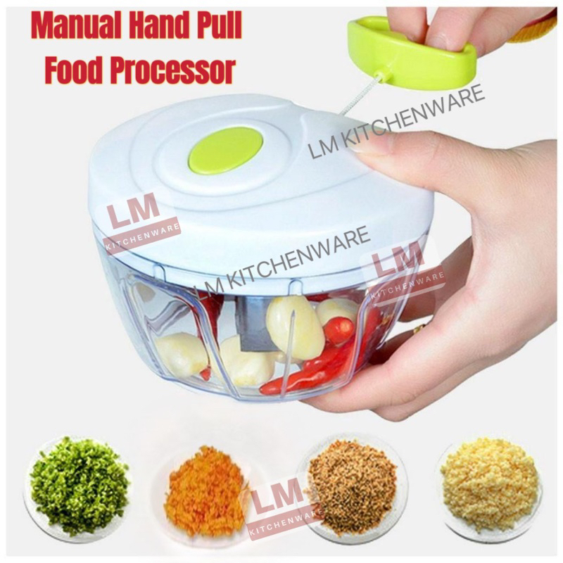 MANUAL HAND PULL FOOD PROCESSOR VEGETABLE CHOPPER GARLIC / EASY SPIN ...