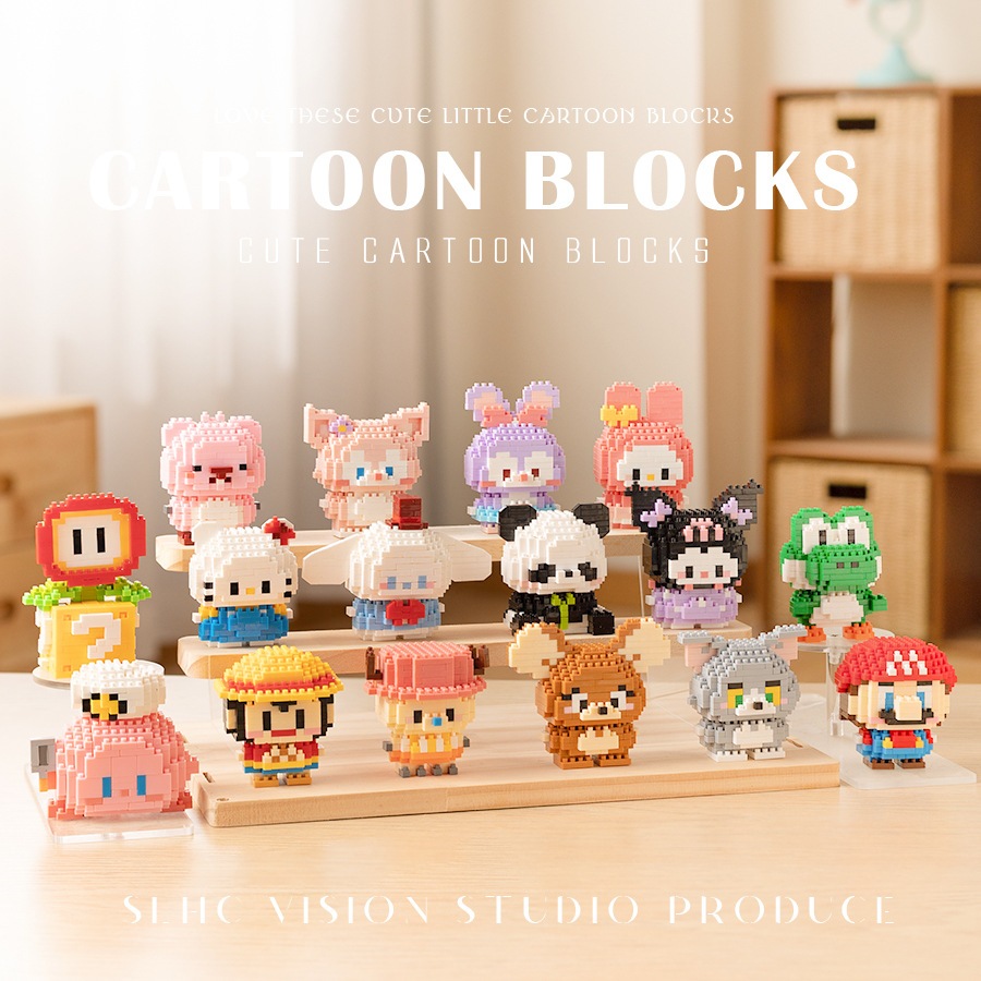 🇲🇾 DIY Mini Building Block Character Model Nano Block Cartoon Toys 卡通人物公仔微颗粒积木 摆件玩具礼物 Puzzle ...