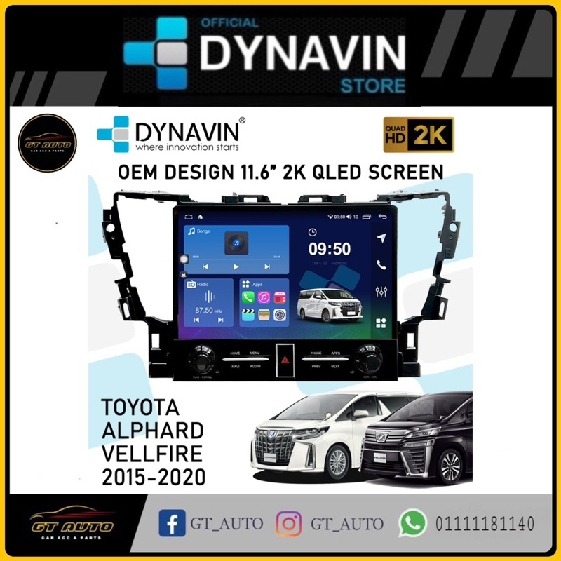 DYNAVIN DP8 SERIES 8 RAM 128 GB 11.6 INCH 2K SCREEN TOYOTA ALPHARD ...