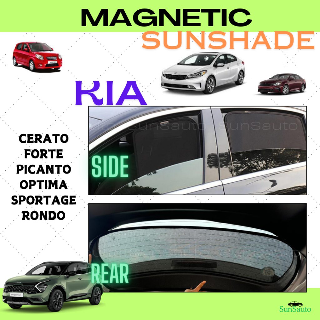 KIA Forte Cerato K3 Optima K5 Picanto Rondo Sportage Magnetic Sunshade ...