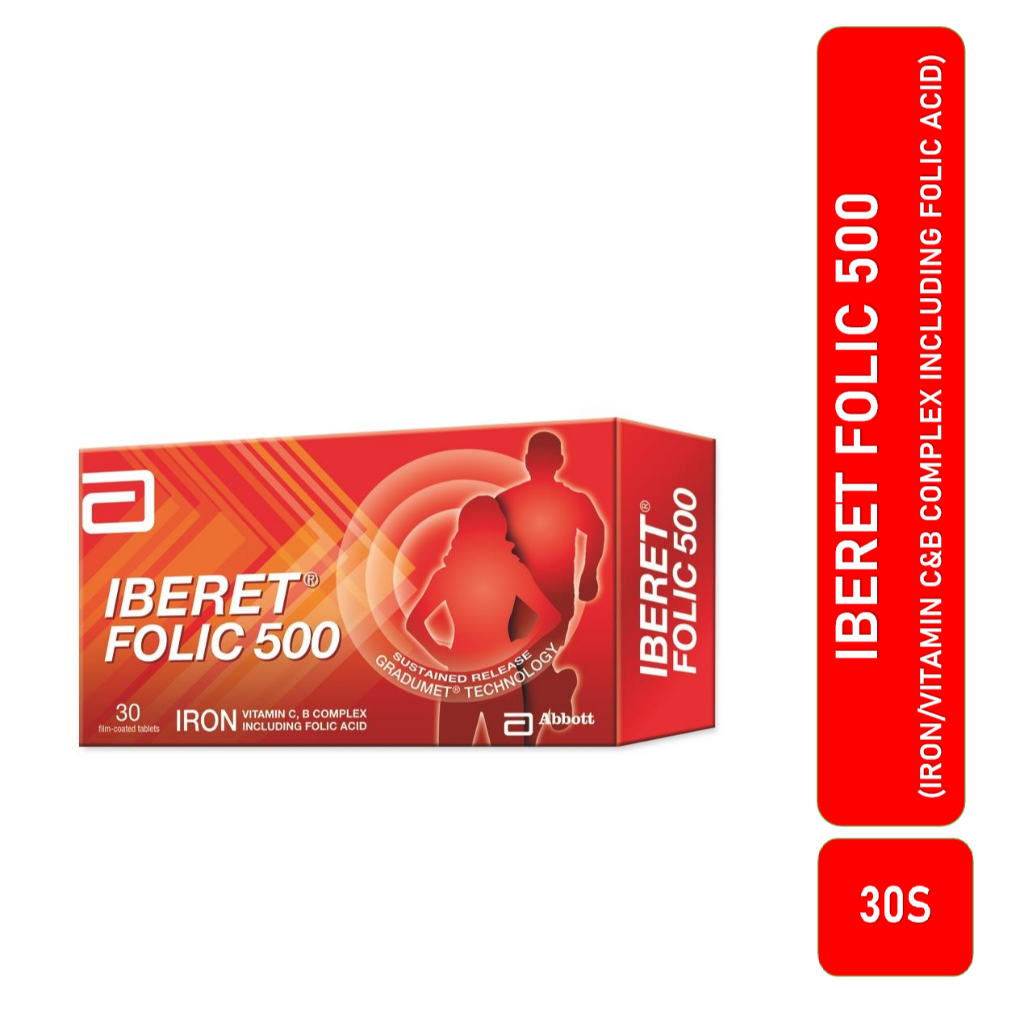 IBERET FOLIC 500 (IRON/VITAMIN C,B COMPLEX INCLUDING FOLIC ACID ) 30S ...