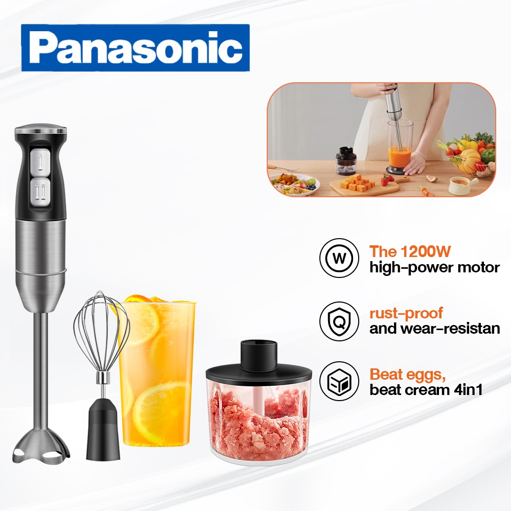 Panasonic Hand Blender Multifunction Processor Pengisar Tangan Food Mixer Grinder Chopper 4 in 1 ...
