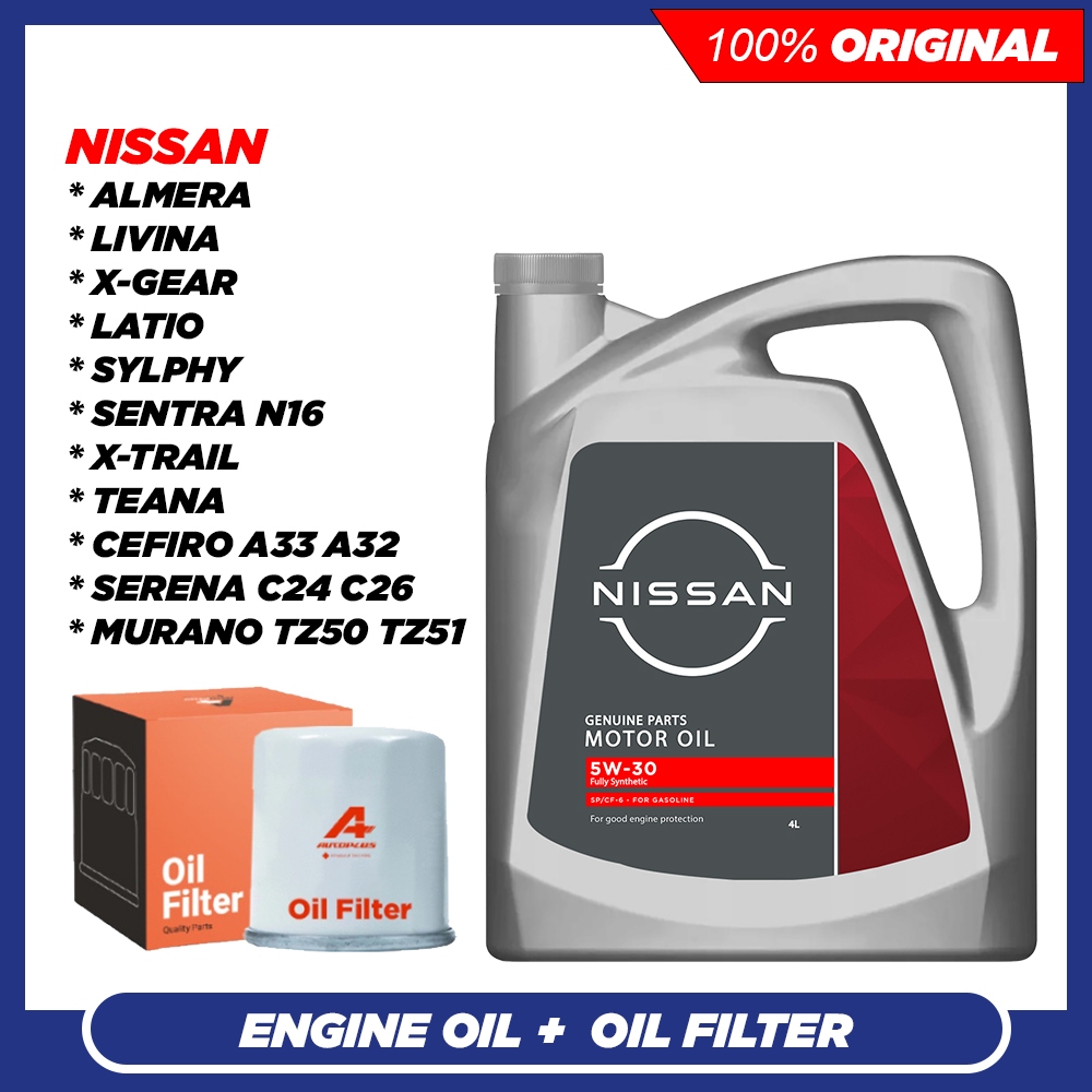 (WITH NISSAN TAN CHONG OIL FILTER) NISSAN 5W30 SP GF-6 Fully Synthetic ...